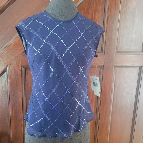 Express | Tops | Express Purple Sequin 0 Silk Constellation Blouse Top ...